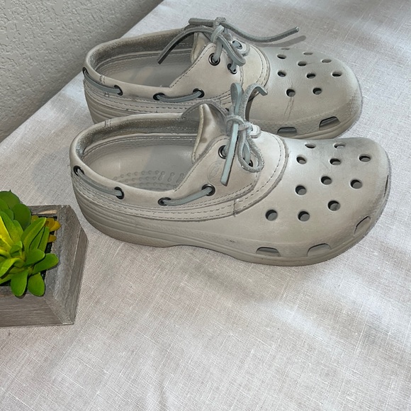 CROCS | Shoes | Crocs Rare Pit Crew Islander Boat Shoe Gray With ...